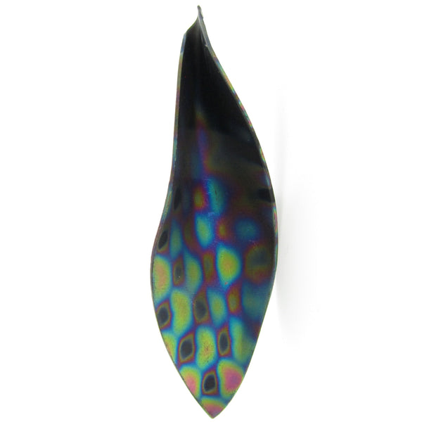 Peacock On Black Metal Drop (2 pieces) | Elvee/Rosenberg Inc.