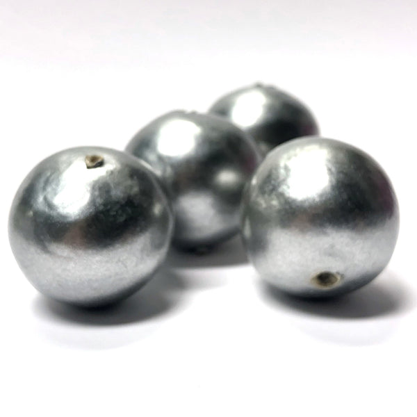 25MM Silver Paper Mache Bead (12 pieces) | Elvee/Rosenberg Inc.