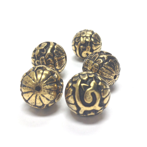 6MM Ant.Ham.Gold Scarabee Bead (144 pieces) | Elvee/Rosenberg Inc.