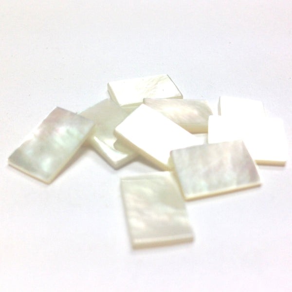 12X8MM White MOP Shell Rectangle Cab (72 pieces) | Elvee/Rosenberg Inc.